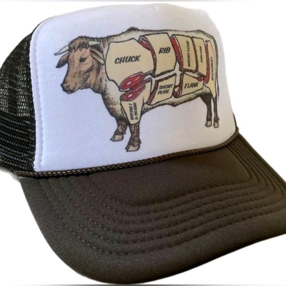 Accessories | Retro Meat Fans Quality Printed Vintage Beef Cuts Hat ...